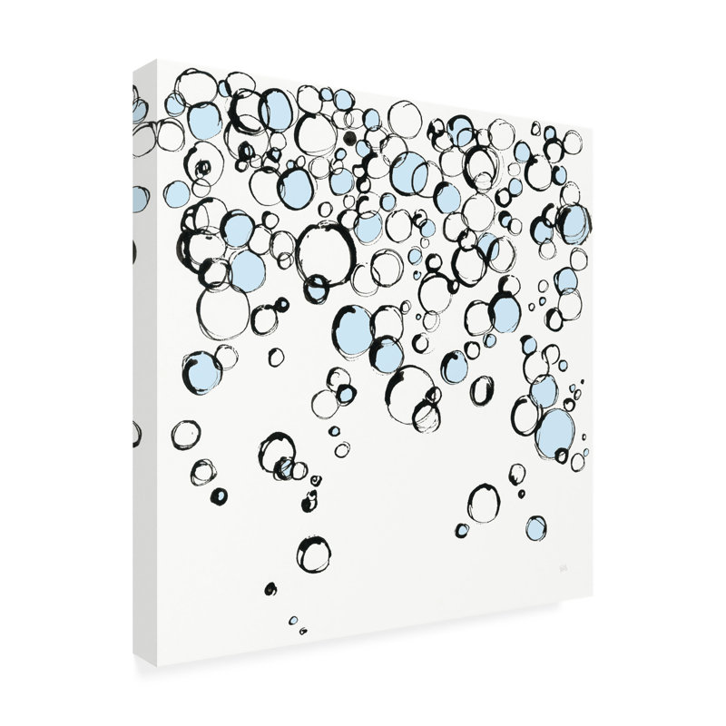 Winston Porter Blue Bubbles III by Chris Paschke - Unframed Print on Canvas | Wayfair